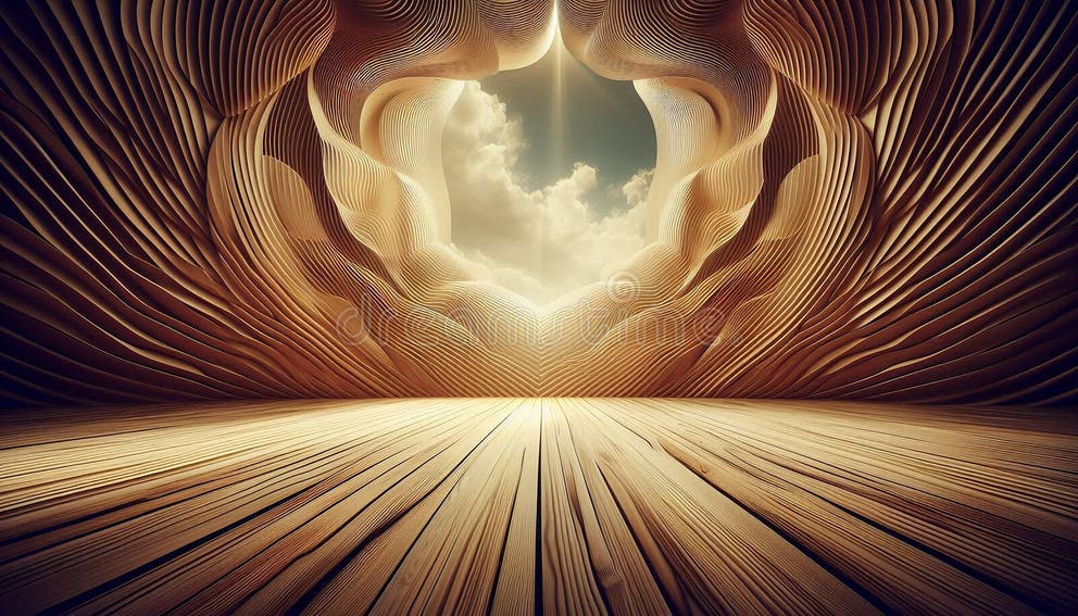 Wood Plank Background with Artistic Depth and Light Stock Illustration ...