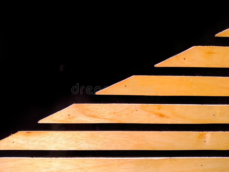 Wood Plank with Diagonal Cut on Black Background Stock Photo - Image of ...