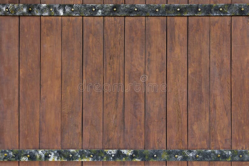Wood Plank with Rusty Steel Metal for Texture or Background. Stock ...