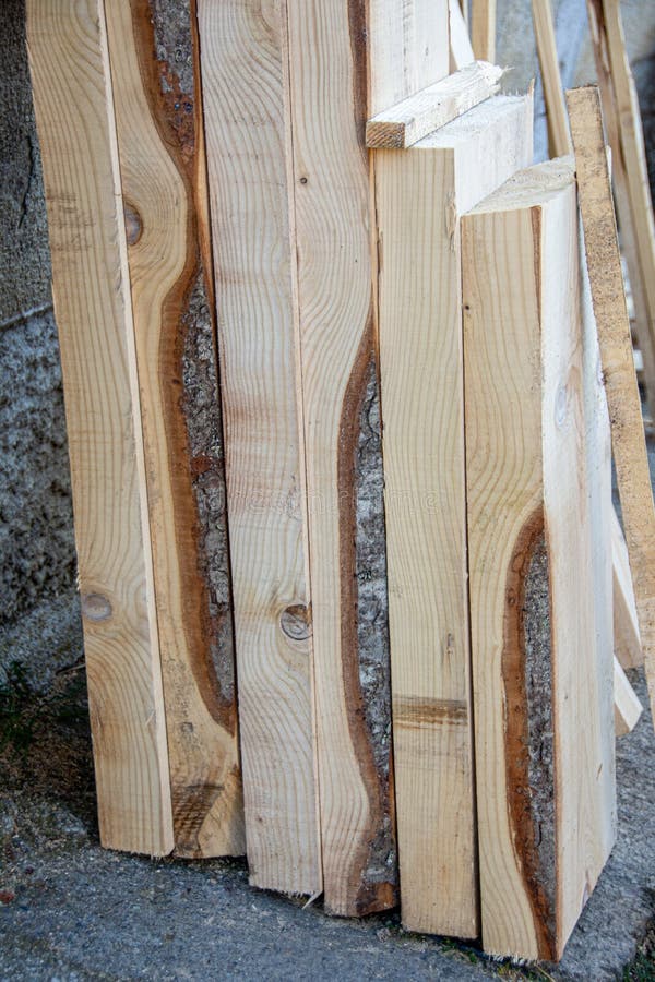 Wood Planks Cuted on Mesure for Creating Different Products Stock Photo ...