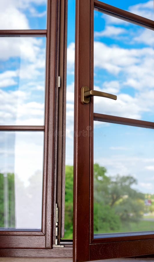 Wood plastic vinyl window stock image. Image of object - 73010961