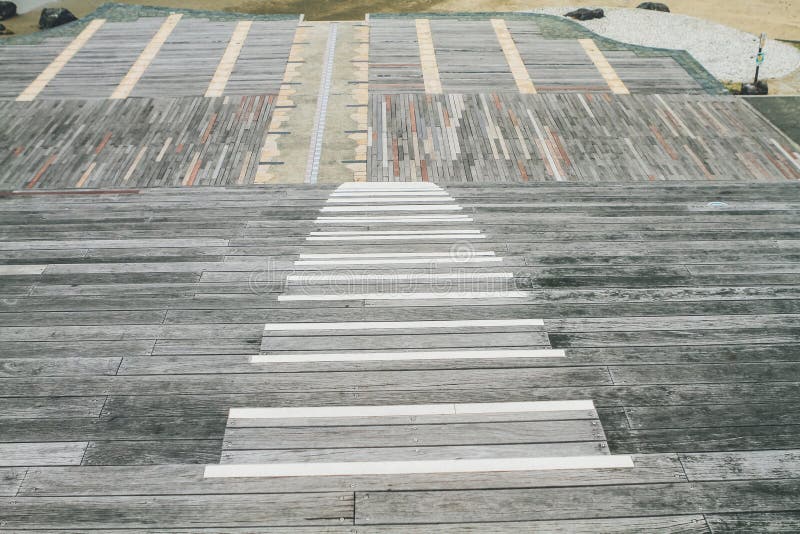 A Wood Platform at Rinku Park, Japan 14 April 2012 Stock Photo - Image ...