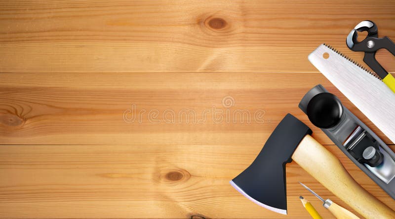 Carpentry, Background. Tools of Joinery Craft or Wood Processing ...