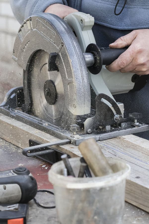 Wood Processing with Different Tools. Stock Image - Image of machine ...