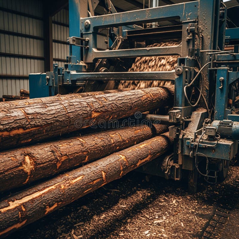 Wood Processing at the Enterprise Stock Image - Image of processing, construction: 383954355