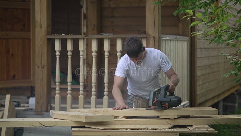 Wood processing stock footage. Video of joiner, carpenter - 295958898