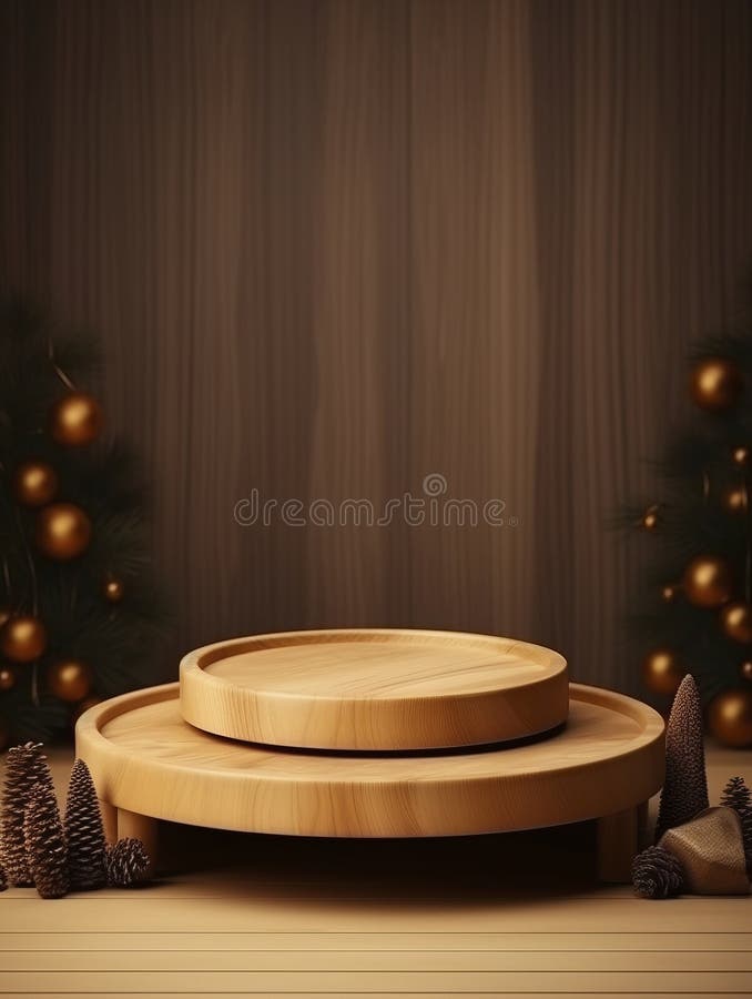 Wood Product Display Podium Stock Photo - Image of floor, copy: 300422428