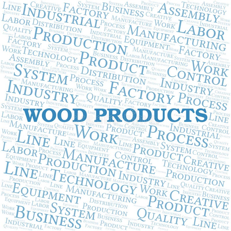 Wood Products Word Cloud Create with Text only. Stock Illustration ...