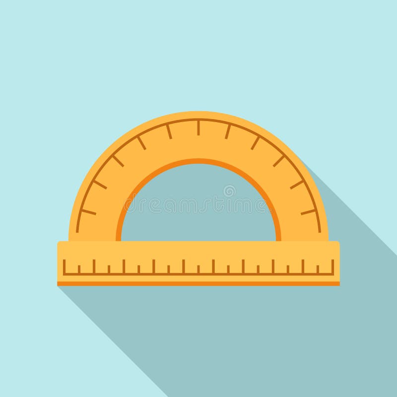 Protractor Icon, Flat Style Stock Vector - Illustration of office ...