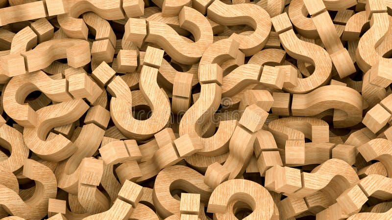 Wood question marks stock illustration. Illustration of debt - 115556334
