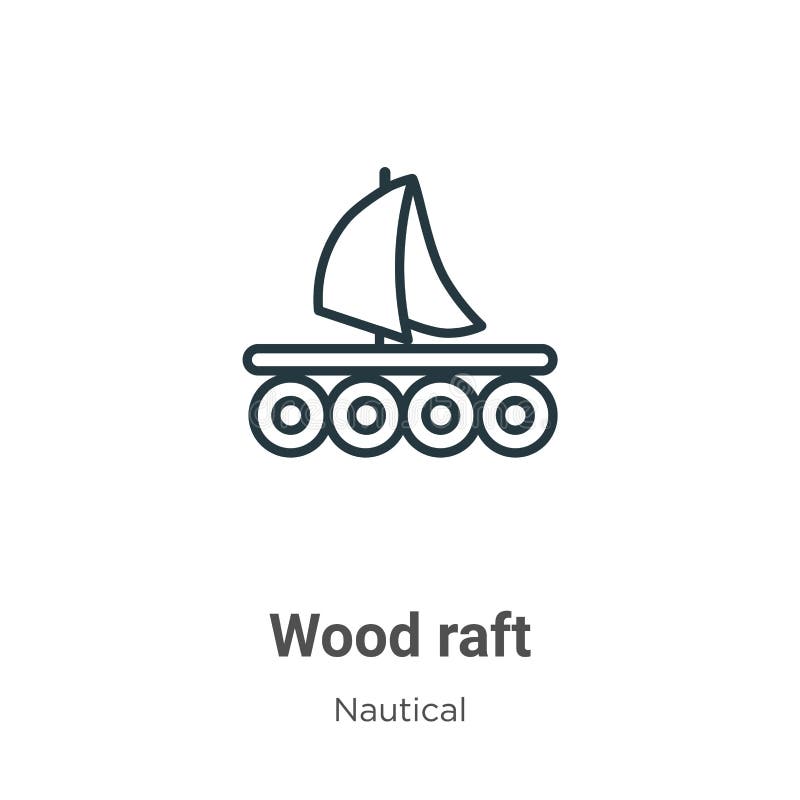 Wood Raft Outline Vector Icon. Thin Line Black Wood Raft Icon, Flat ...