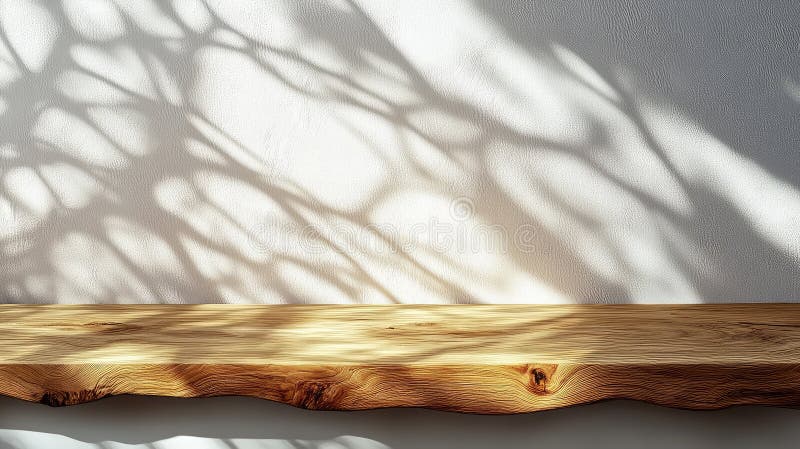 Wood with Reflection of Shadow on Light Background Stock Image - Image ...