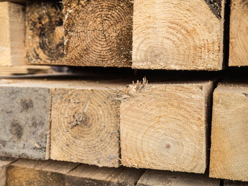Wood Rings Texture on Square Beams Stock Image - Image of sawmill ...