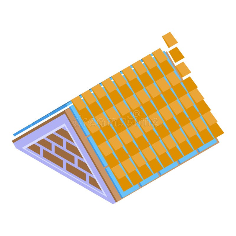 Wood Roof Icon Isometric Vector. House Construction Stock Vector ...