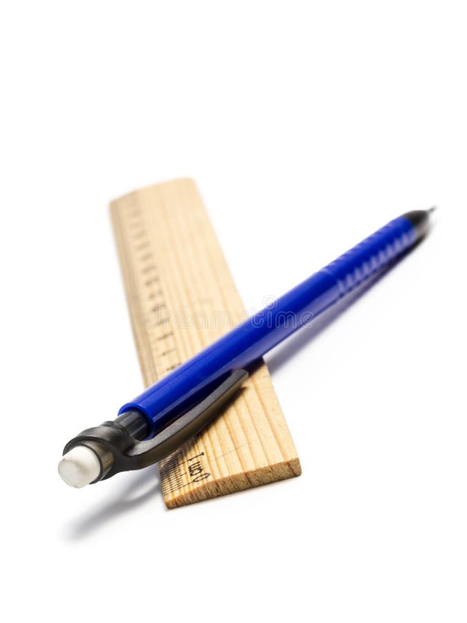 Wood Ruler and Mechanical Pencil Stock Image - Image of measuring ...