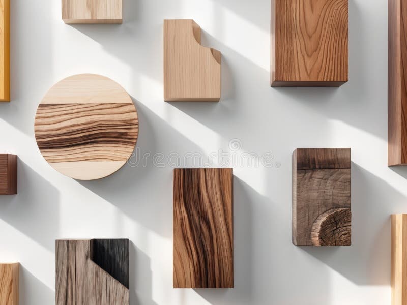 Wood Samples Showing Different Textures and Colors for Furniture Making ...
