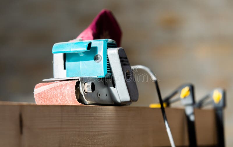 Wood Sanding Machines Belt Sander Stock Image - Image of home ...