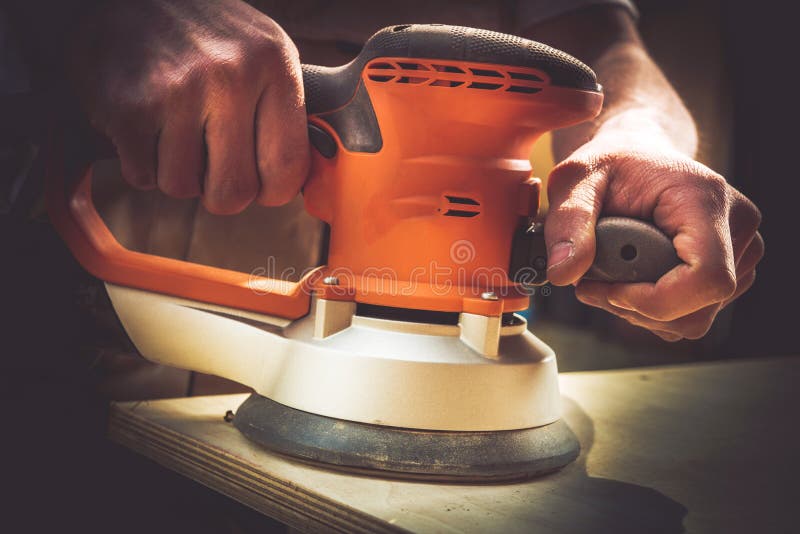 Sanding wood stock image. Image of carpentry, profession - 21855175