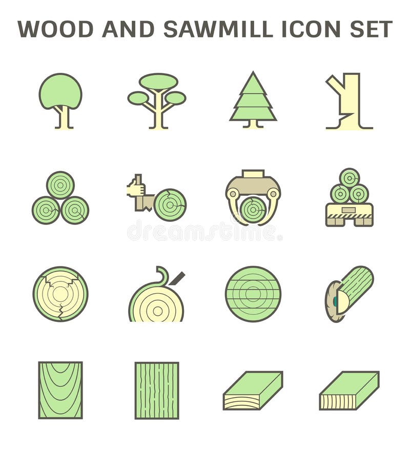 Wood and Sawmill Industry Vector Icon Stock Vector - Illustration of ...