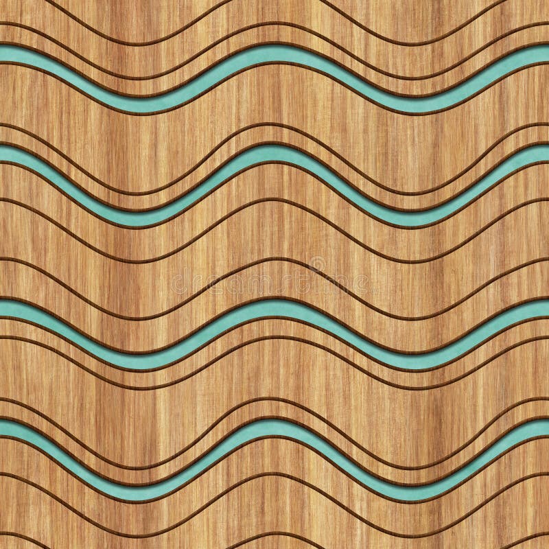 Wood Seamless Texture with Waves Pattern, 3d Illustration Stock ...