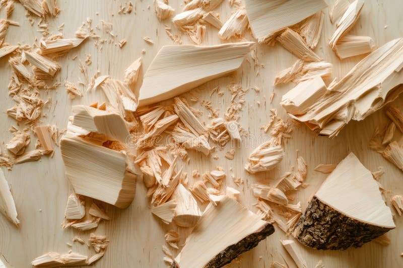 Wood Shavings Scattered on the Workbench from Carpentry Projects in ...