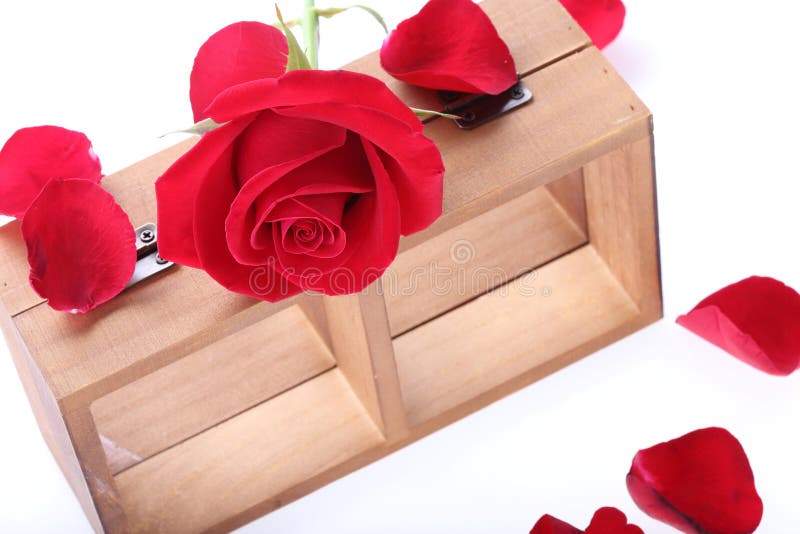 Wood Shelf Decorated with Red Rose Flowers Stock Photo - Image of ...