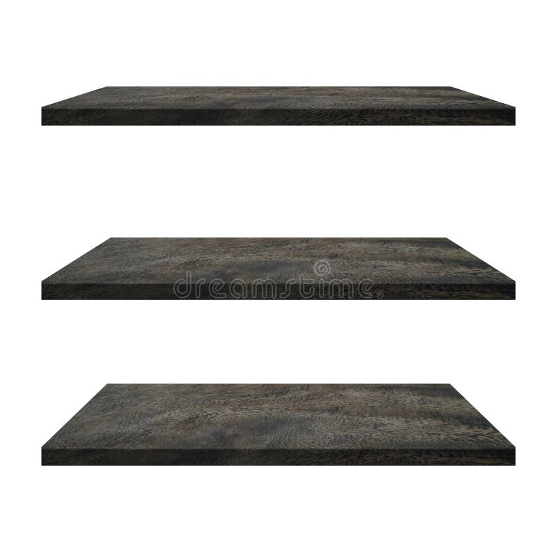Wood Shelf Table Isolated on White Background Stock Illustration ...
