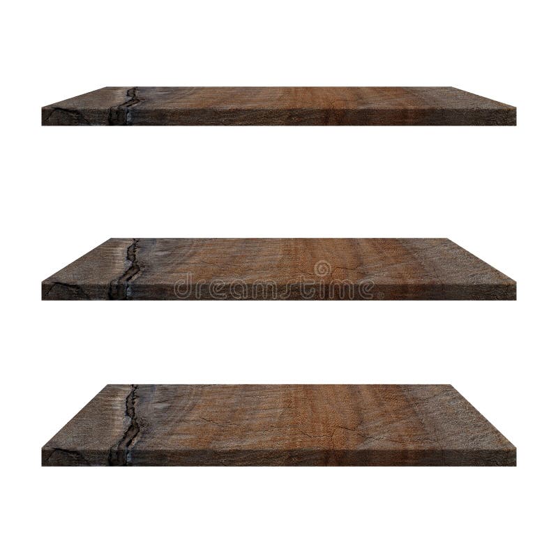 Wood Shelf Table Isolated on White Background Stock Illustration ...