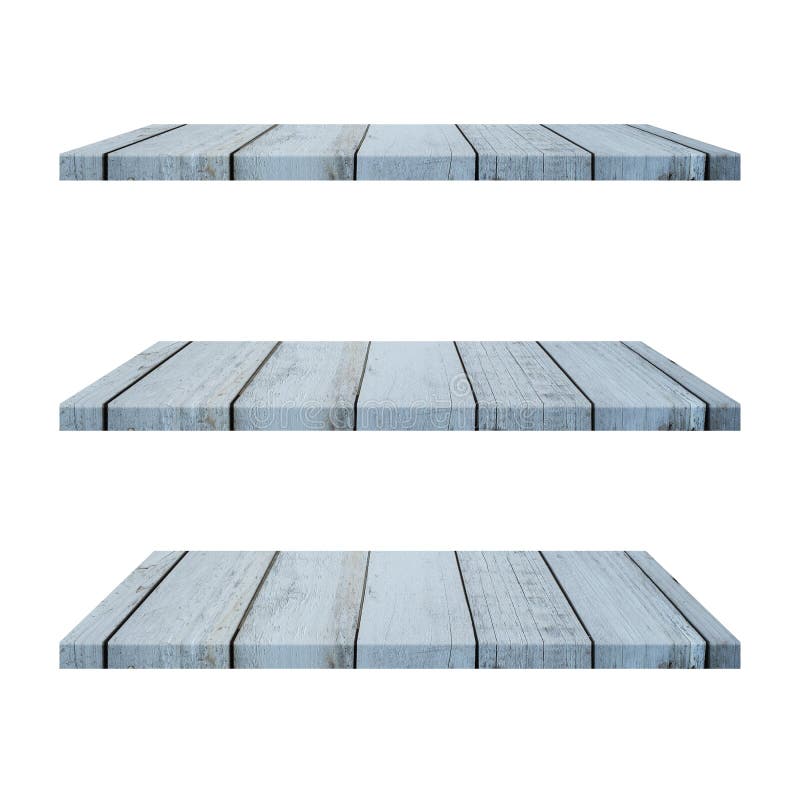 Wood Shelf Table Isolated on White Background Stock Illustration ...
