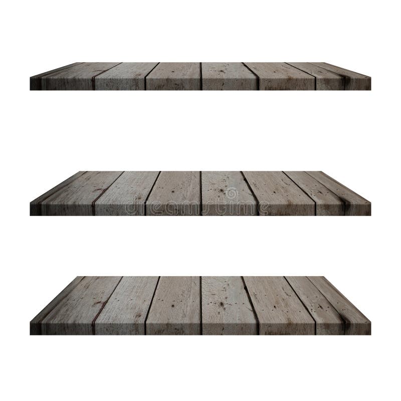Wood Shelf Table Isolated on White Background Stock Illustration ...