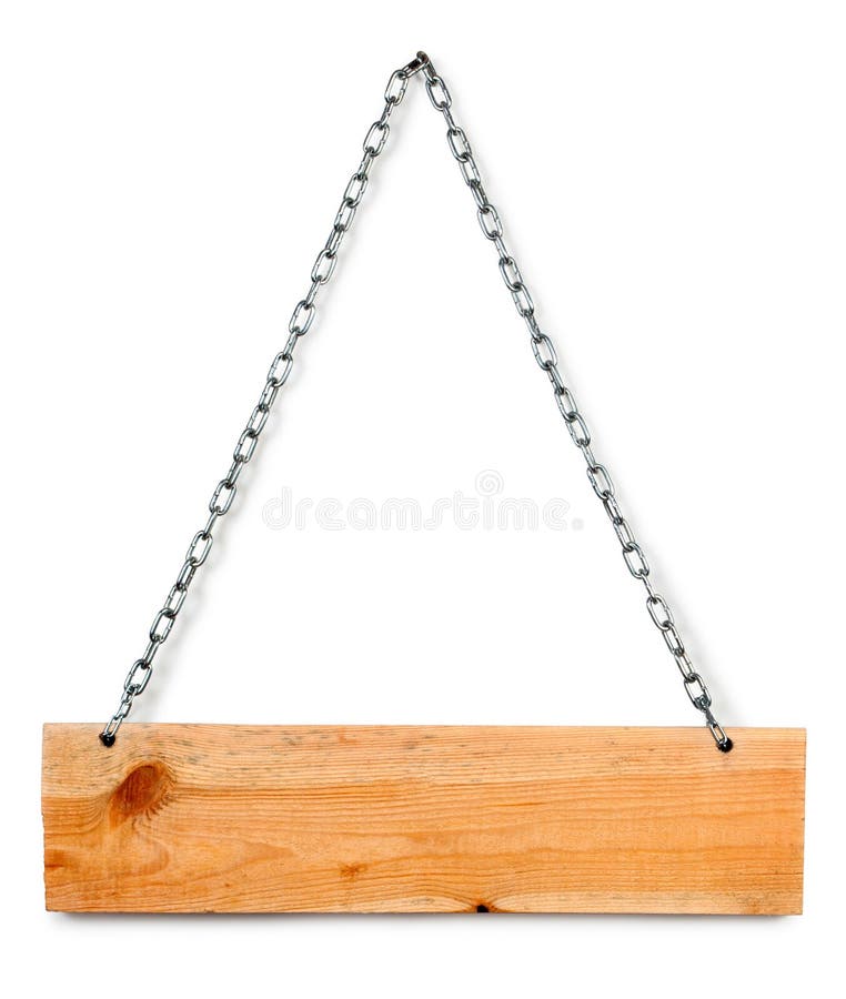 Vintage Wood Sign Board with Chains Stock Photo - Image of hanging ...