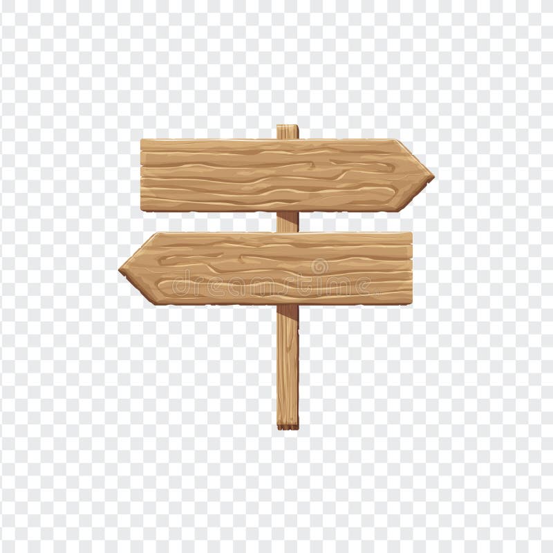 Wood Sign. Empty Wooden Signboard Template, Vector Illustration Stock ...