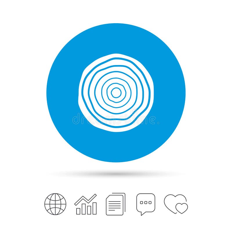 Wood Sign Icon. Tree Growth Rings Stock Vector - Illustration of ...