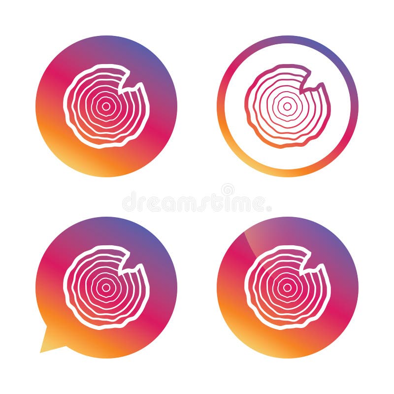 Wood Sign Icon. Tree Growth Rings Stock Vector - Illustration of rings ...