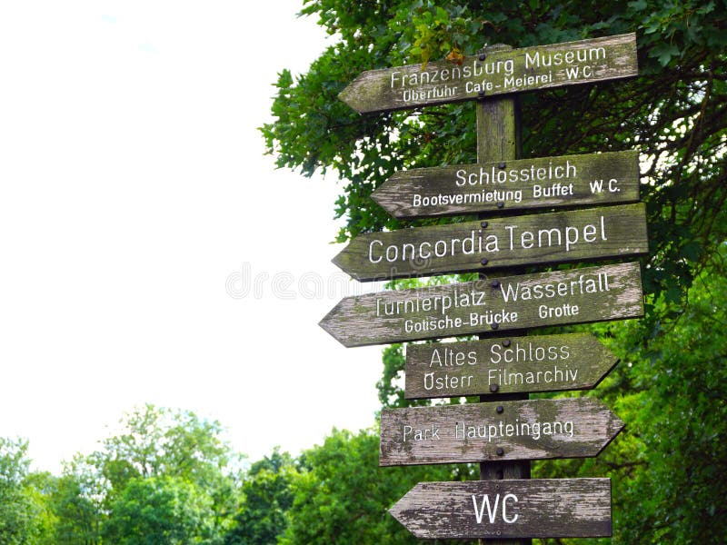 Wood sign in the park stock image. Image of stone, grass - 58160865
