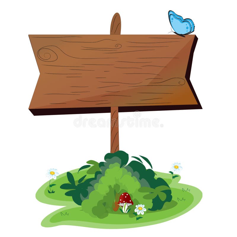 Blank Wood Sign Board stock vector. Illustration of post - 50215537