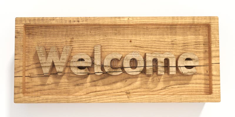 Wood sign welcome stock illustration. Illustration of wood - 15903895