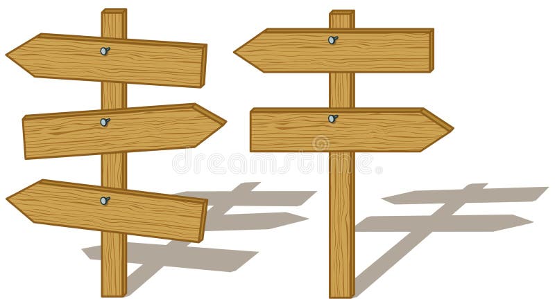 Two old wooden sign post stock illustration. Illustration of signs ...