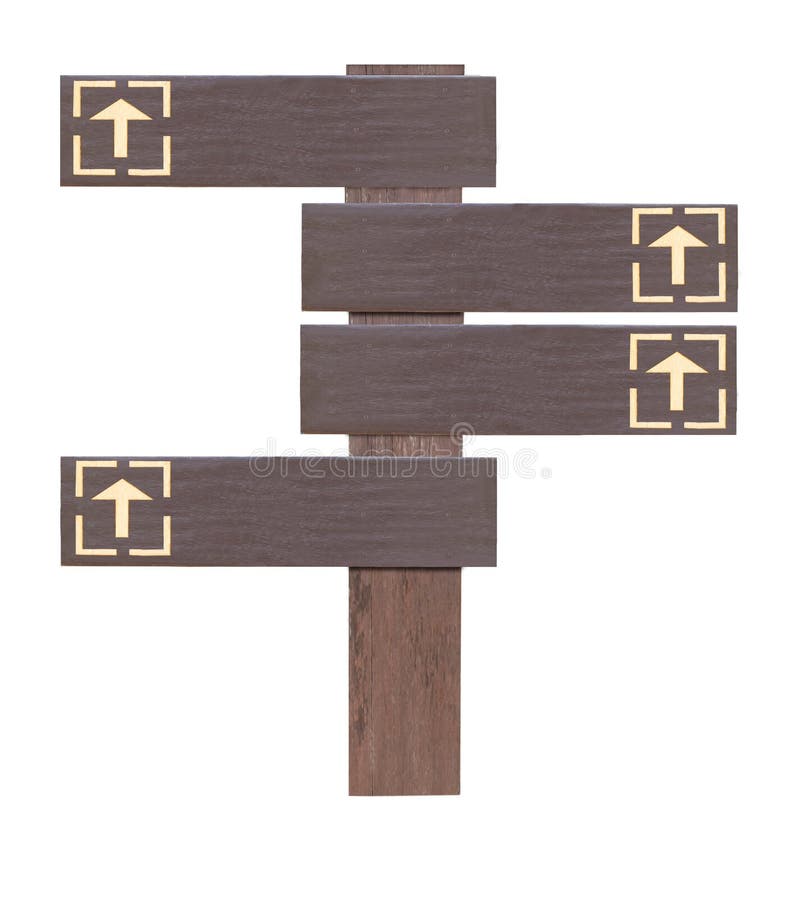 Wood Signs Isolated on White. Stock Photo - Image of plank, hanging ...