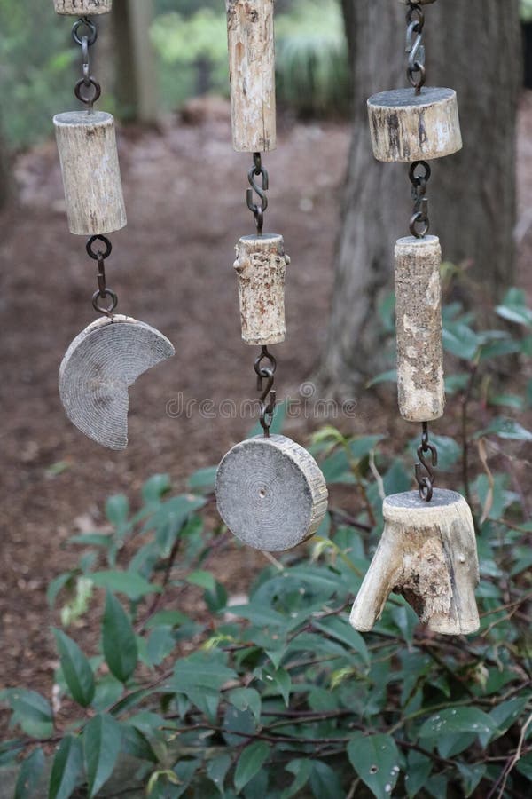 Wood Slice and Chain Wind Chimes Stock Image - Image of linked, chimes ...
