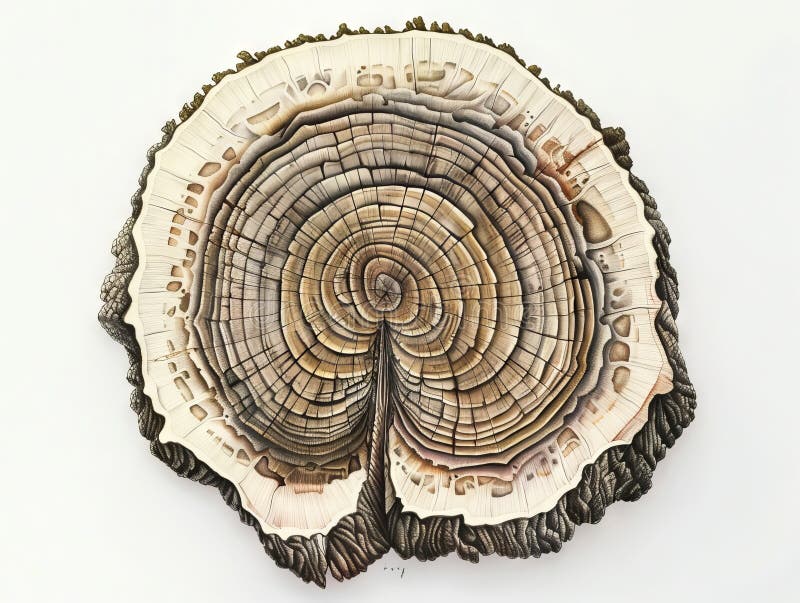 A Wood Slice with a Spiral Pattern on it Stock Photo - Image of ring ...