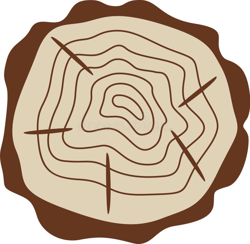 Wood Slice with Tree Rings stock vector. Illustration of circular ...