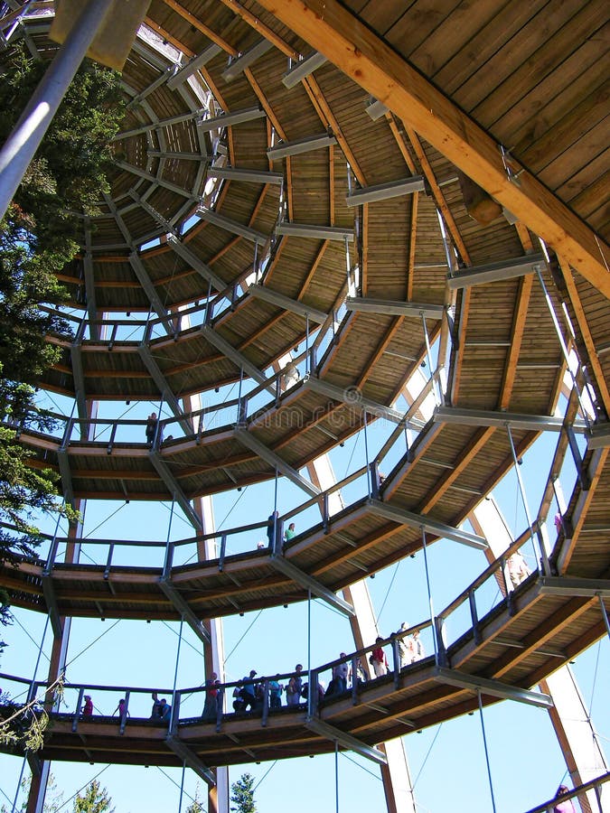 Wood spiral viewpoint stock photo. Image of railing, handrail - 36622212