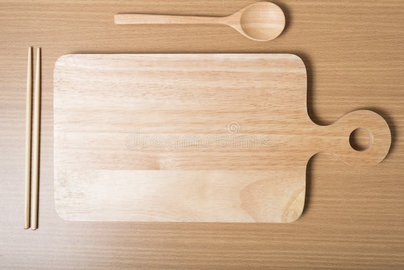 Wood Spoon with Cutting Board Stock Photo - Image of sign, empty: 58935876
