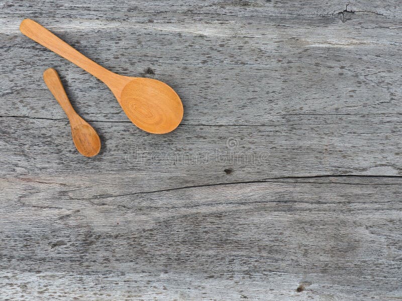 Wood spoon on wood floor stock image. Image of brown - 87343835