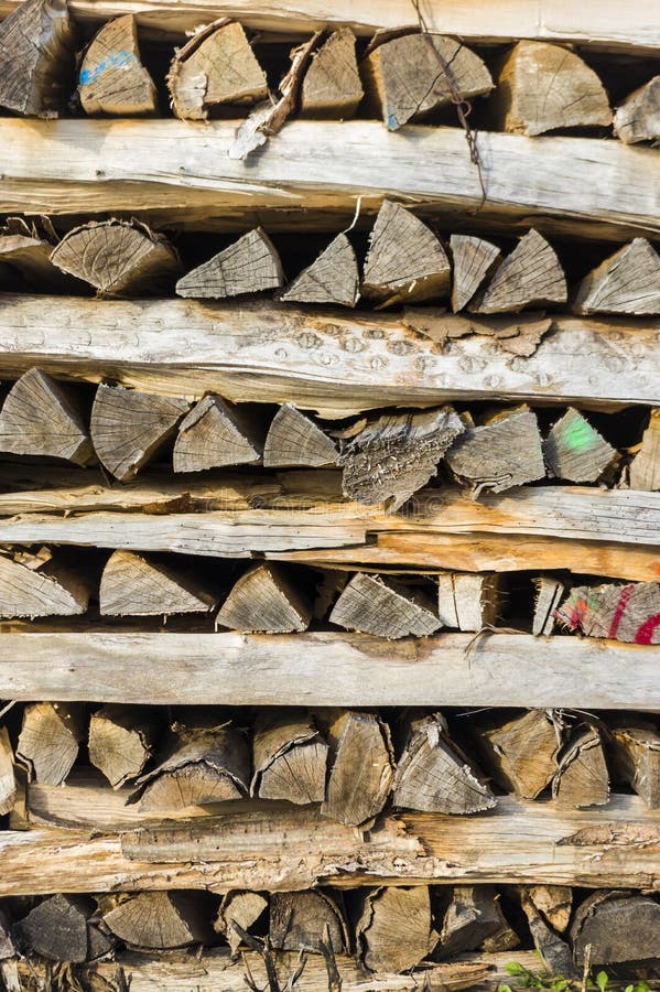 Wood Stack of Neatly Piled Firewood in the Stack of Crates for D Stock ...