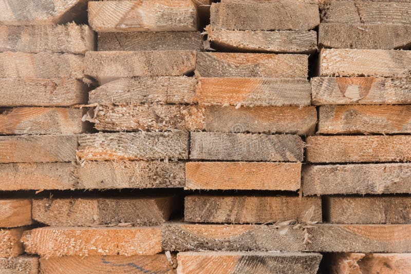Wood Stack Storage of Timber Materials and Lumber Pile Industry Stock ...