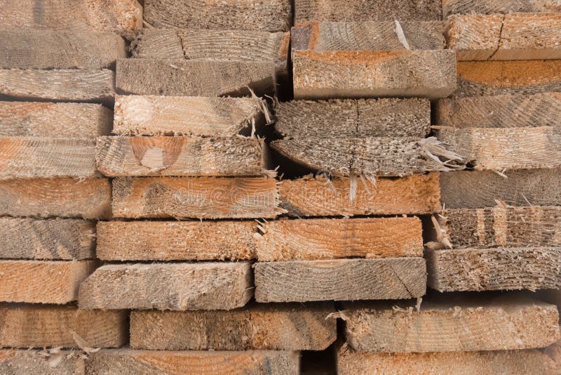 Wood Stack Storage of Timber Materials and Lumber Pile Industry Stock ...