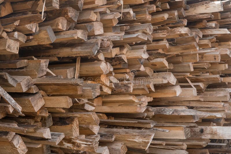 Wood Stack Storage of Timber Materials and Lumber Pile Industry Stock ...
