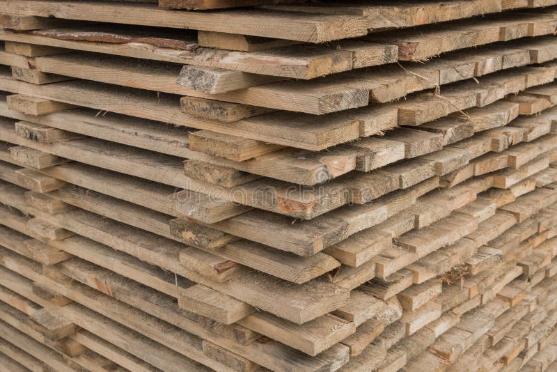 Wood Stack Storage of Timber Materials and Lumber Pile Industry Stock ...